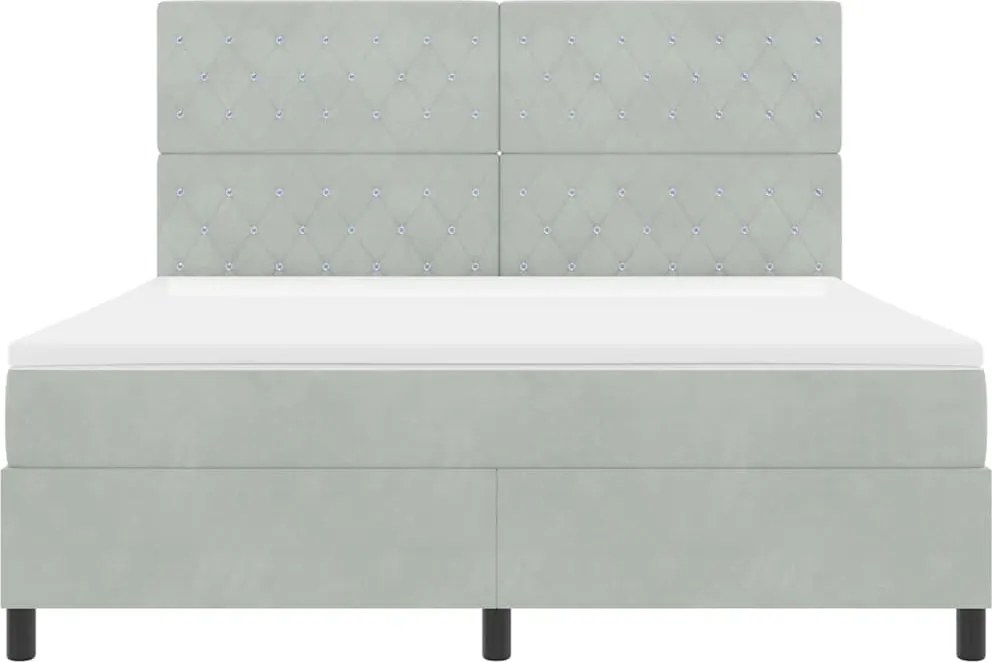 Postel s boxspringem s matrací Světle šedá 180 x 200 cm samet 3339782