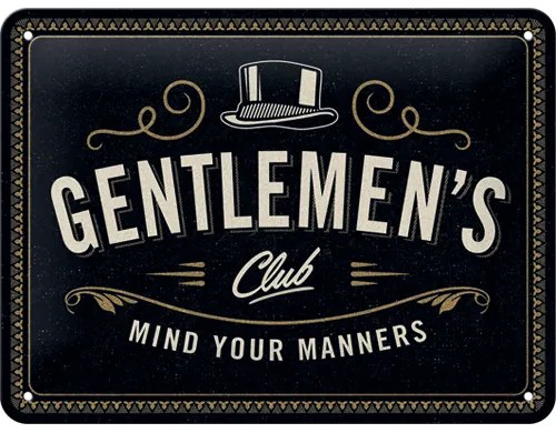 Postershop Plechová cedule: Gentlemen's Club - 15x20 cm