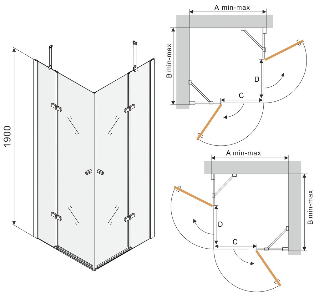 Sprchový kout MEXEN ROMA DUO 100x120 cm