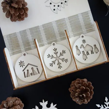 Vánoční ozdoby ze dřeva a plastu, vánoční dekorace dřevěné, dřevěné doplňky PR0099-Christmas deco HEU-