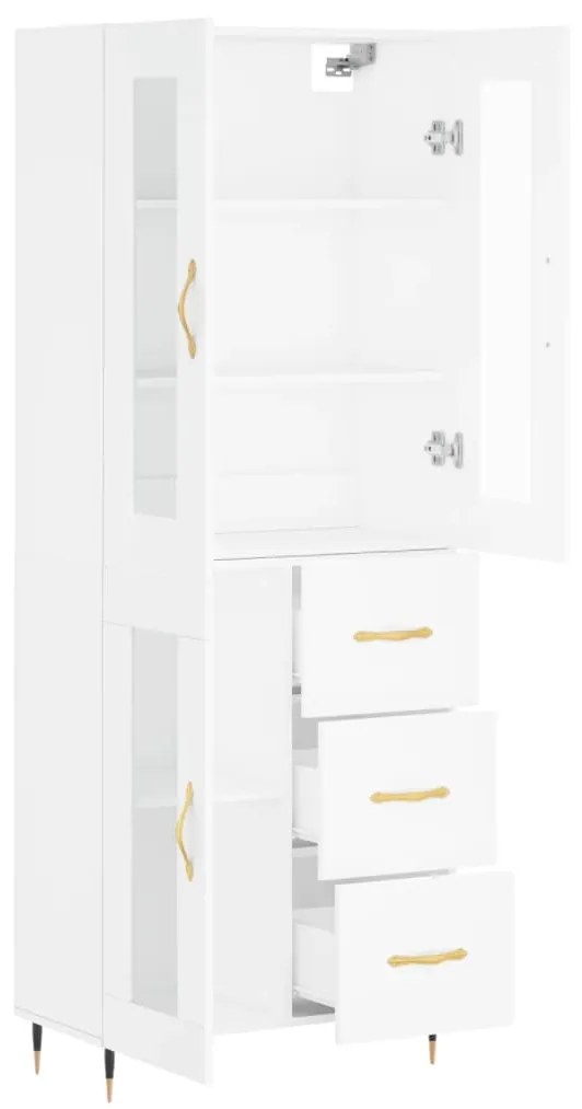 Skříň highboard bílá 69,5 x 34 x 180 cm kompozitní dřevo - Default Title