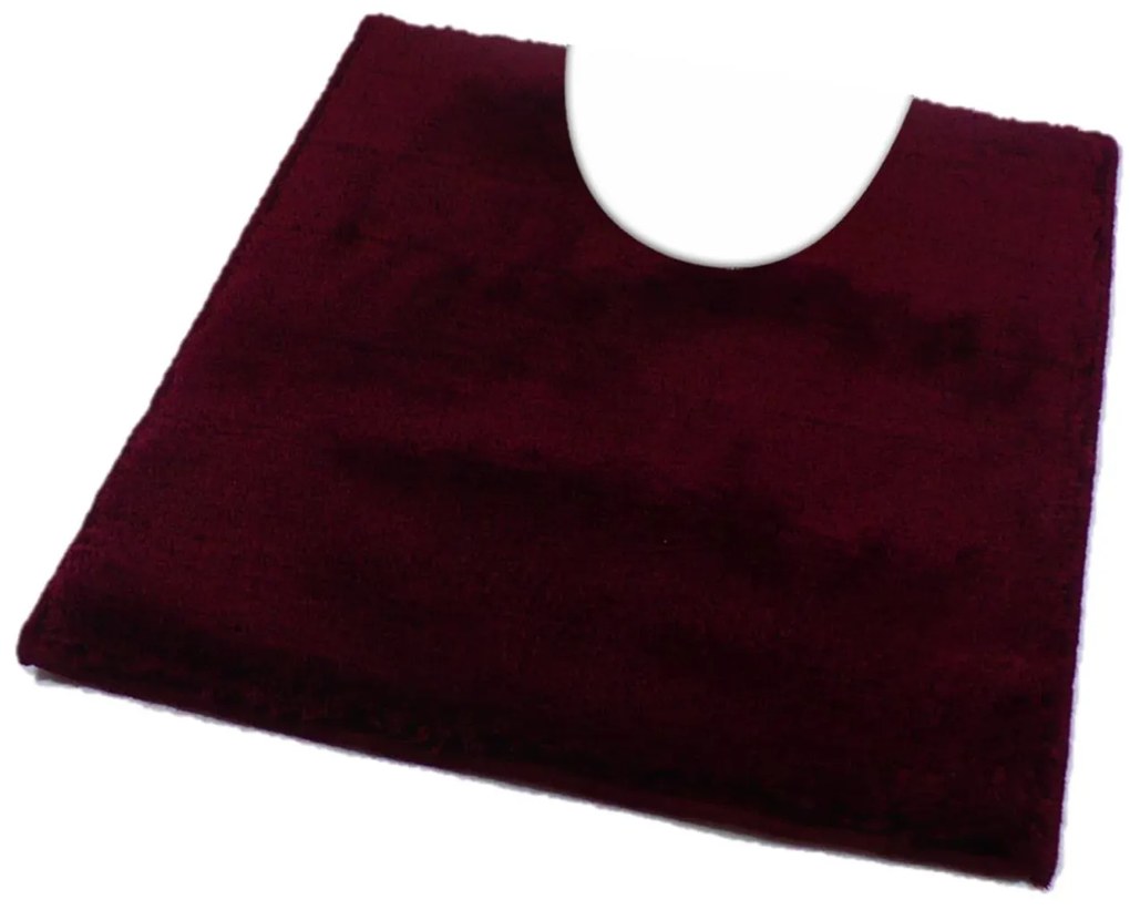 ROUTNER Koupelnová předložka UNI COLOR Bordo - Bordo / 50 x 50 cm WC s výkrojem