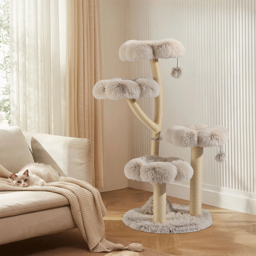 Škrabadlo pro kočky fudajo – 59 × 59 × 123 cm (65776)