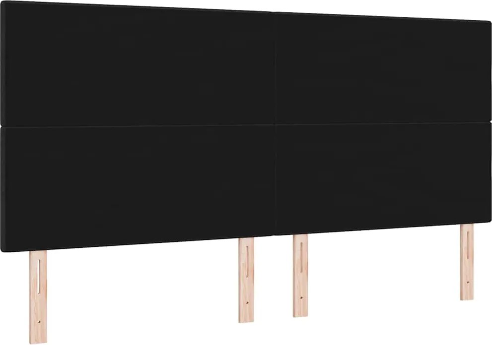 Výškově nastavitelné čelo postele s čelo Černý 200 cm textil 3337862