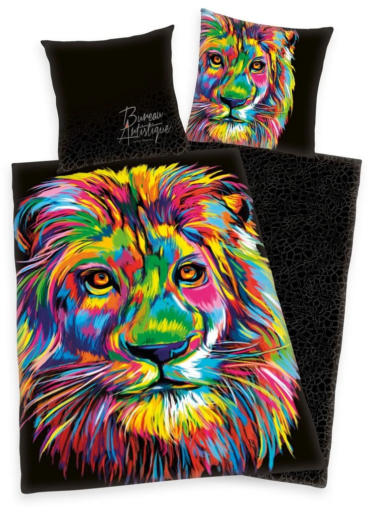 Herding Povlečení Lion Art - 140x200, 70x90 - 100% bavlněný satén