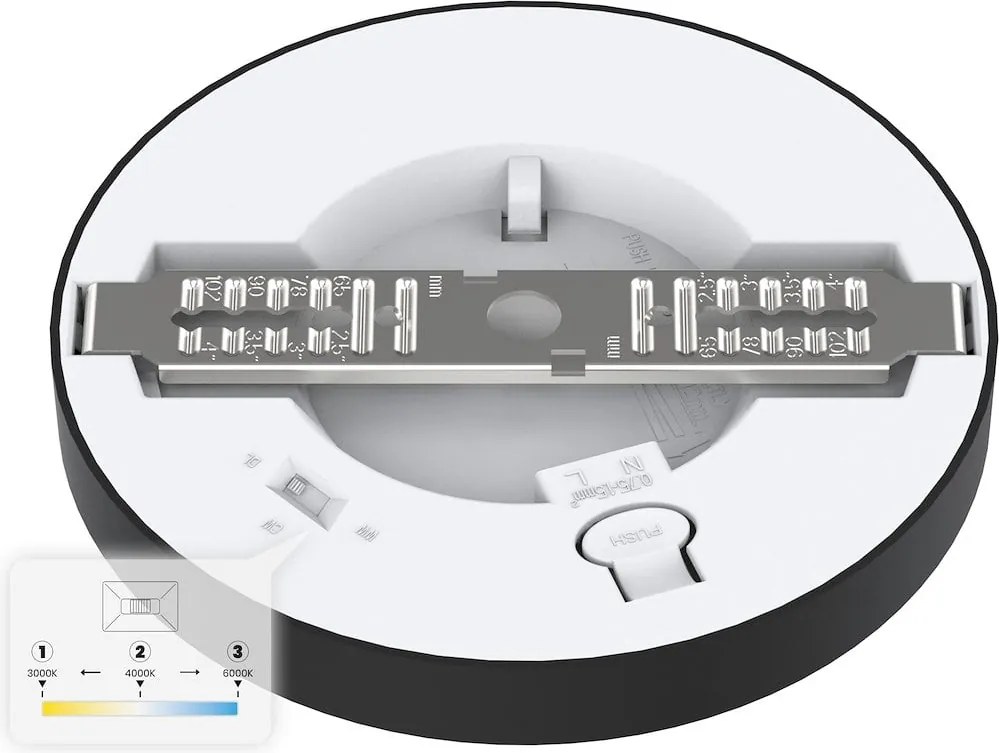 Stropní LED svítidlo Evora Round, 1x LED 6w, 3000-6000k, 3CCT, b