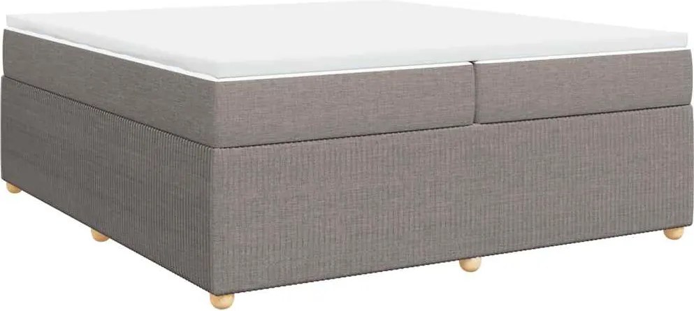 Box spring postel s matrací taupe 200x200 cm textil 3285599