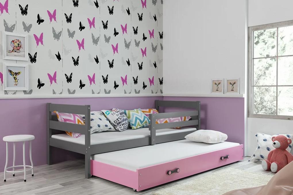 BMS Group Dětská postel s výsuvnou přistýlkou ERYK grafit Velikost postele: 200x90 cm, Barva šuplíku: Modrá