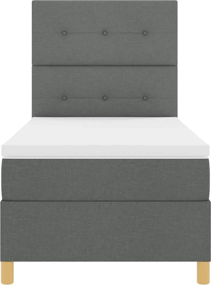 Postel s boxspringem s čelo Tmavě šedá 80 x 200 cm textil 3339575