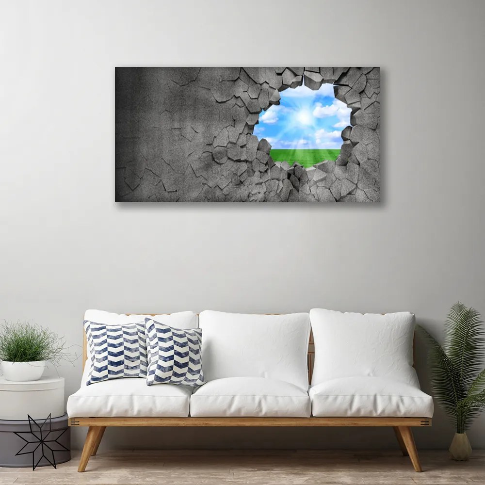 Obraz na plátně Dziura Popękana Ściana 120x60 cm