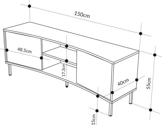 TV stolek Houseland Frem šedo-zelený