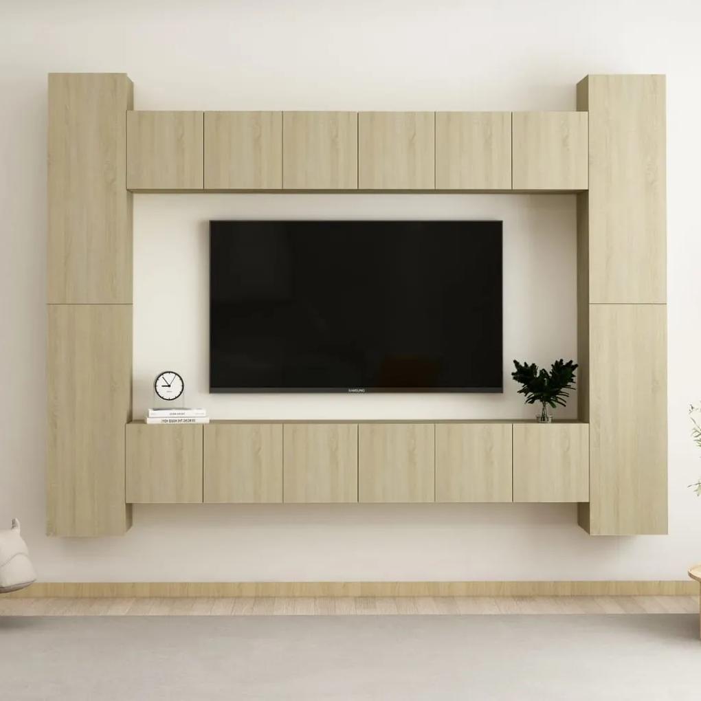 vidaXL 10dílný set TV skříněk dub sonoma kompozitní dřevo
