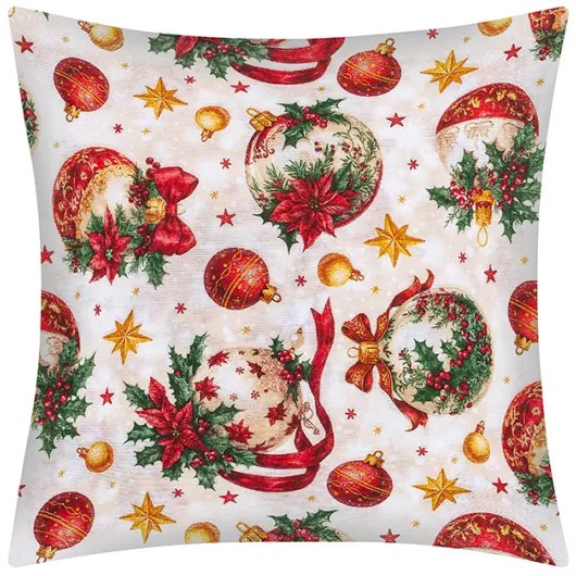 Bellatex Povláček Vánoce 40x40 cm Vánoční ozdoby Červená,Zlatá,Smetanová rozměr 40x40 cm