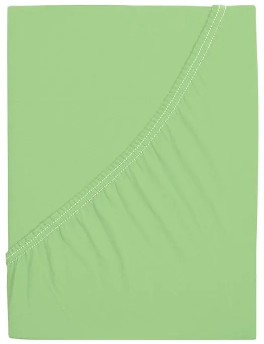 Jersey prostěradlo z mako bavlny LUXORA 90x200 cm světle zelené