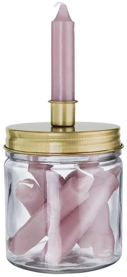Butlers CANDLE JAR Sklenice se svícnem - zlatá