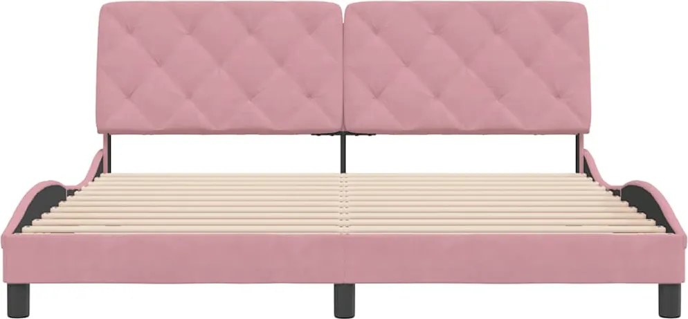 Rám postele bez matrace růžový 180x200 cm samet 3207940