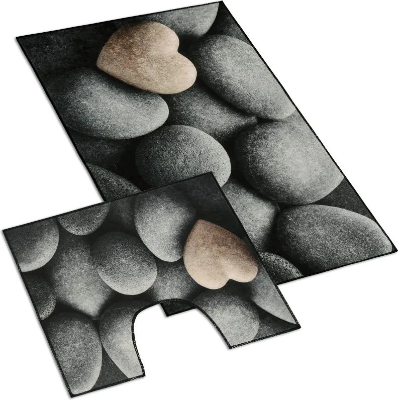 Bellatex 3D tisk sada Šedá 60x100 cm, 60x50 cm (SADA)