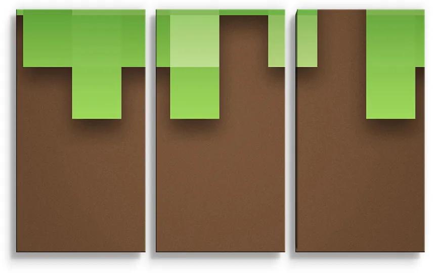 Sablio Obraz - 3-dílný Green Blocks 2 - 120x80 cm