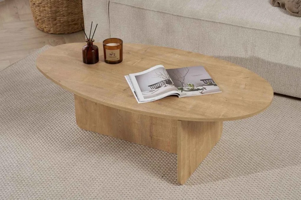 Designový konferenční stolek Wealote 120 cm vzor dub