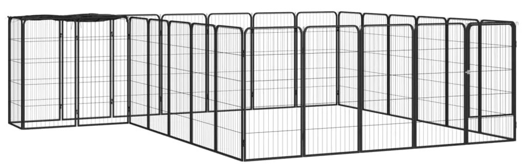26panelová ohrádka pro psy černá 50 x 100 cm práškovaná ocel 3115952