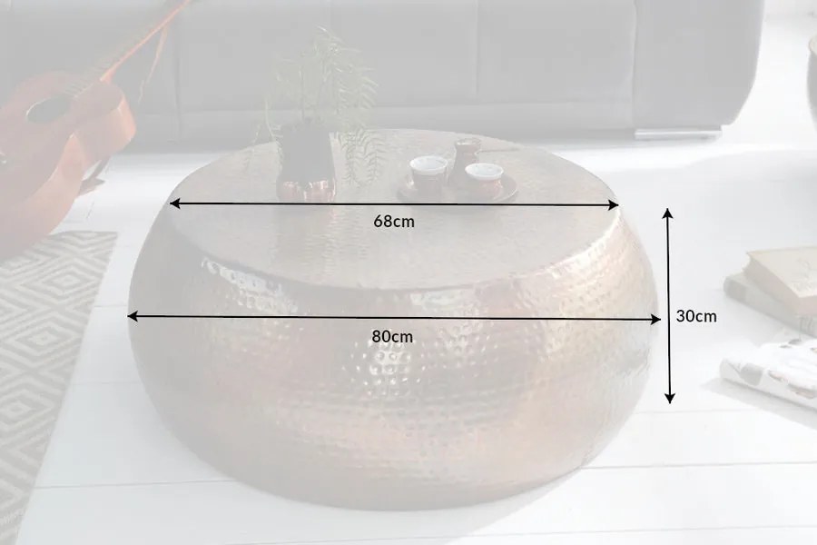 Invicta Konferenční stolek ORIENT 80cm měděná patina 39536