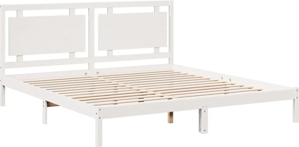 Prodloužený rám postele bez matrace bílý 200 x 220 cm masiv 3309208