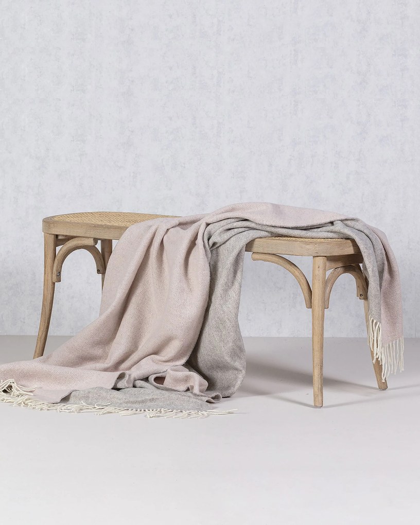 Pléd Merinos 140x200cm melange grey pink