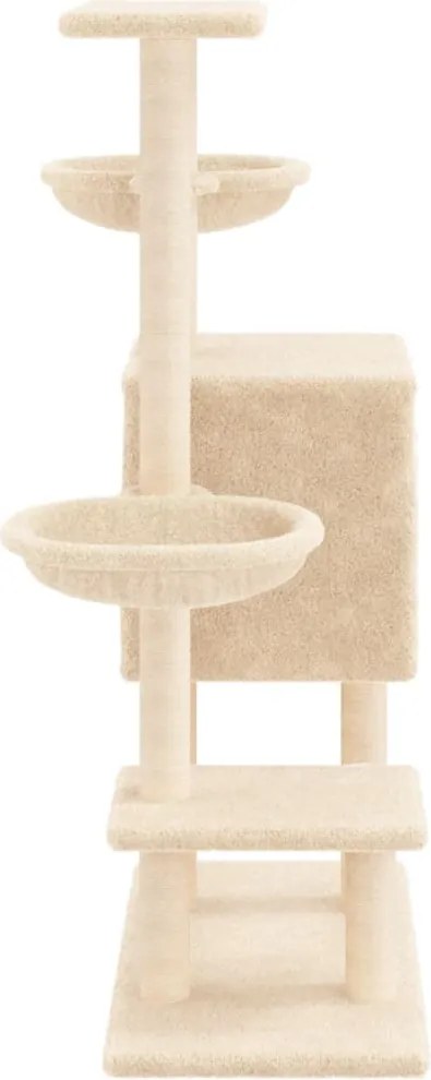 Škrabadlo pro kočky se sisalovými sloupky krémové 117 cm 172118