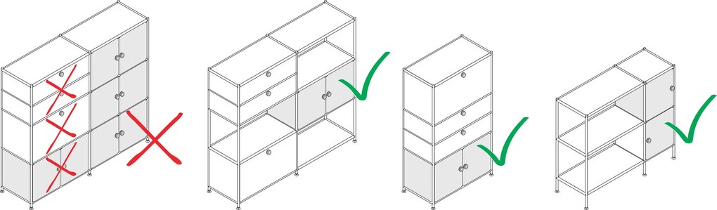 Tchibo - Doplňková sada dvířek k sérii kovového nábytku CN3 - barva: bílá