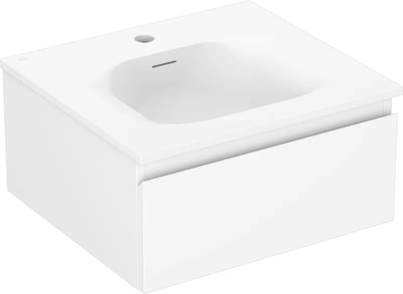 Mexen Orio, koupelnová skříňka 50 cm s umyvadlem Vela, 1 zásuvka, bílá matná, 91A10-05023-1-BF01-W23M01