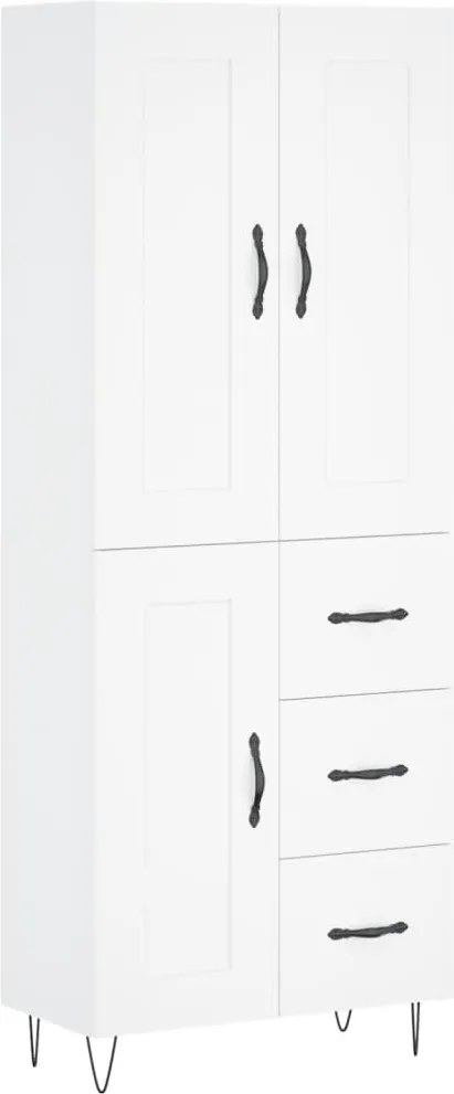 Skříň highboard bílá 69,5 x 34 x 180 cm kompozitní dřevo 3200033