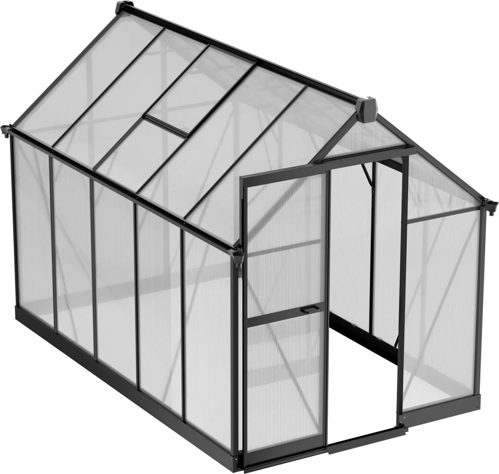 Skleník 210 x 183 x 304 cm, zesílená konstrukce, polykarbonát 6 mm