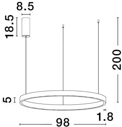LED lustr Elowen B 98 zlaté