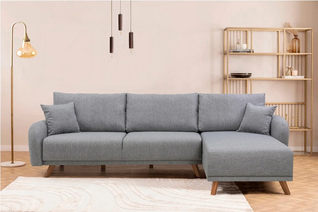 Hanah home Rohová pohovka HERA šedá pravá 297 cm 867UNQ1941
