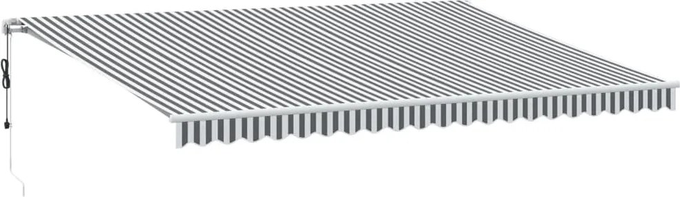 Automatická zatahovací markýza antracitová a bílá 500 x 350 cm 3215802