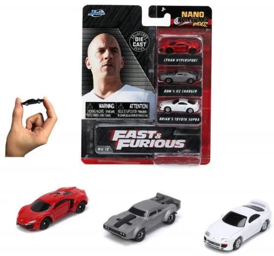 Rychle a zběsile set 3 aut nano cars 1,65" wave 4