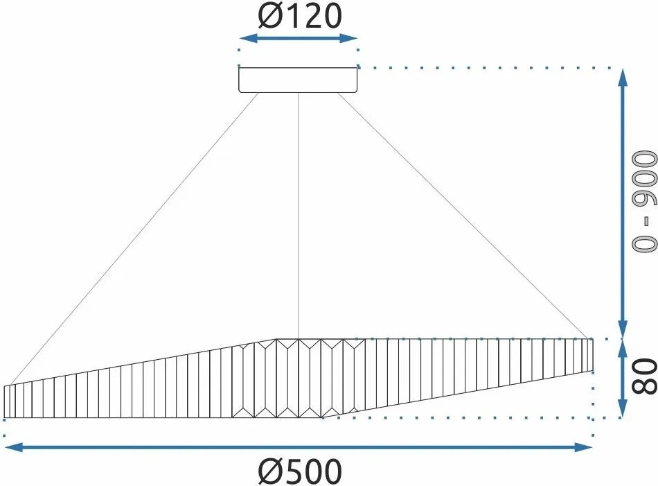 Křišťálový závěsný LED lustr APP1201-CP 50 cm zlatý/neutrální bílá