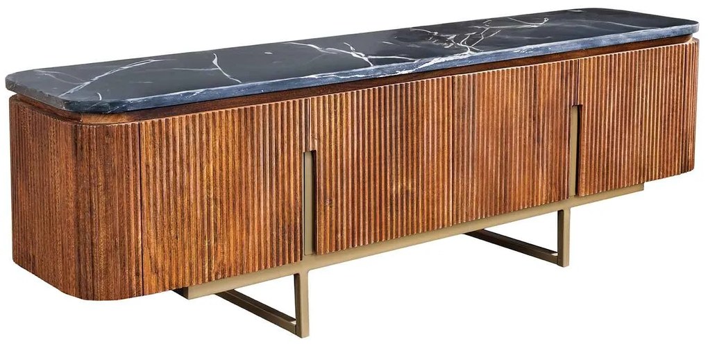 Designový TV stolek Daichi 160 cm mango/mramor