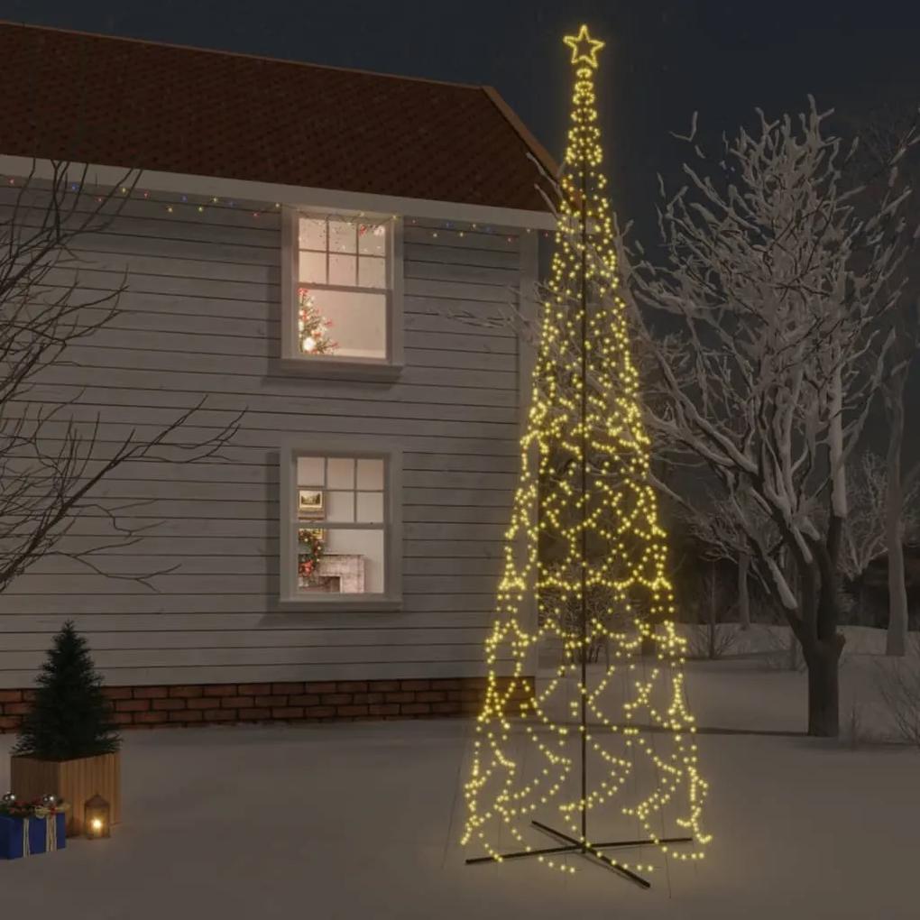 vidaXL Vánoční stromek kužel 3000 teplých bílých LED diod 230 x 800 cm