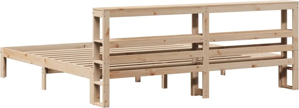 Rám postele s čelem 200 x 200 cm masivní borové dřevo 3306055
