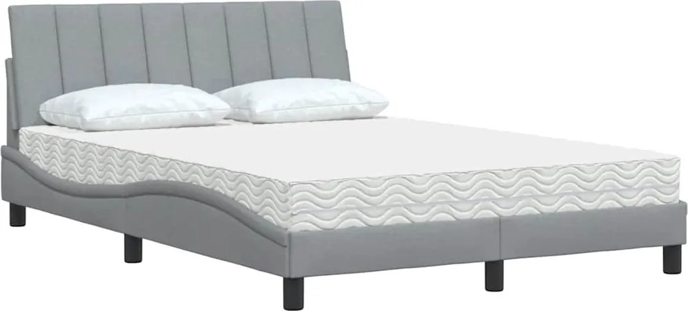 Postel s matrací Hanko světle šedá 120 x 200 cm textil 3310517