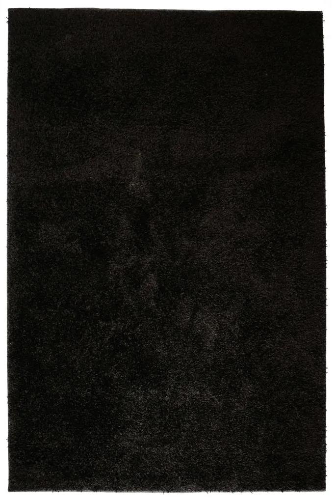 133064 vidaXL Kusový koberec s vysokým vlasem Shaggy 140 x 200 cm černý