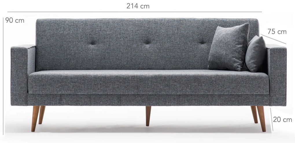 Hanah Home Rozkládací pohovka DUBLIN šedá 825BLC1169