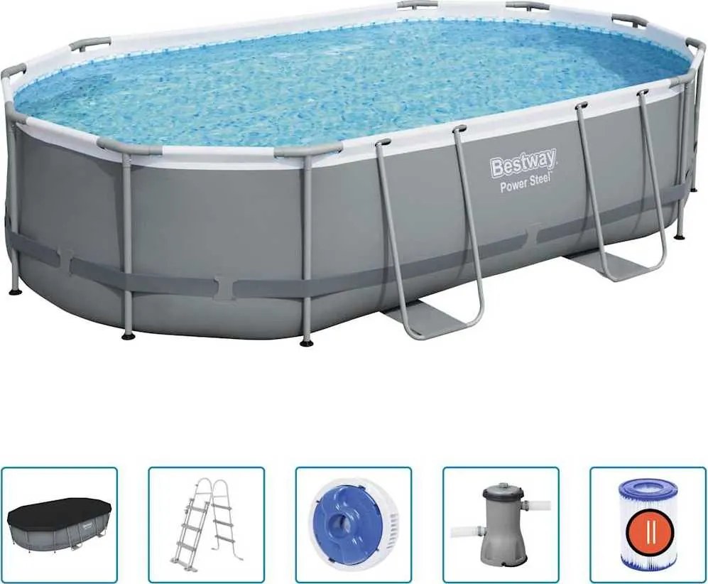 Bestway Power Steel Bazénový set oválný 488 x 305 x 107 cm [92818]