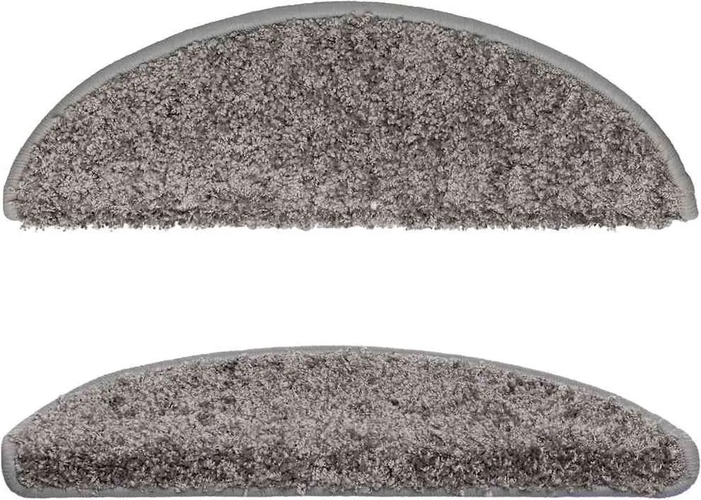Schodové rohože 10 ks 56 x 17 x 3 cm šedé, půlkulaté 149783