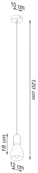 Sollux SL.0964 - Lustr na lanku QUBIC 1xE27/60W/230V beton/dřevo šedá