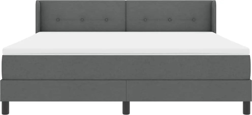 Postel s boxspringem s čelo Tmavě šedá 200 x 180 cm textil 3341119