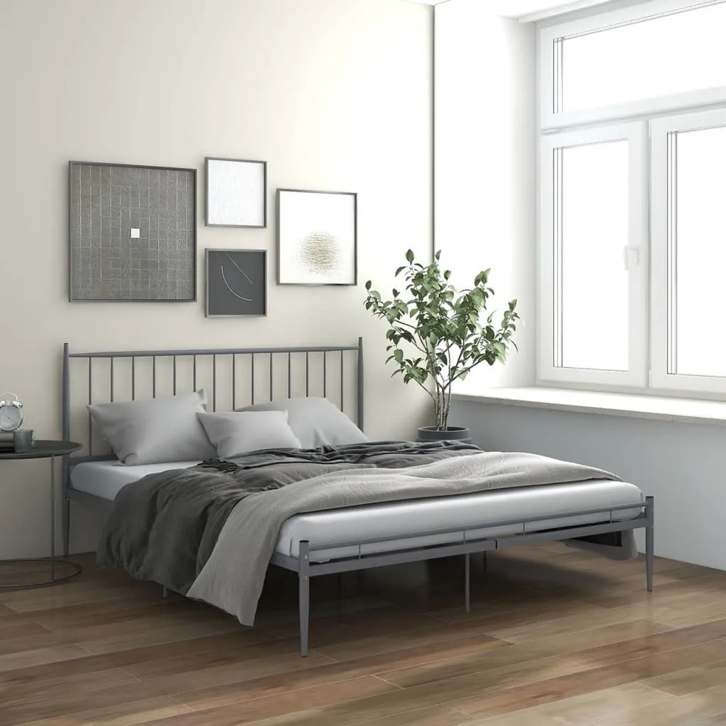Rám postele šedý kov 140 x 200 cm,  325020