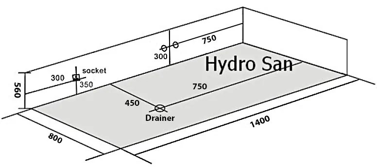 BPS-koupelny Hydromasážní vana HYD-LE796L 140x80 LEVÁ bez ohřevu vody