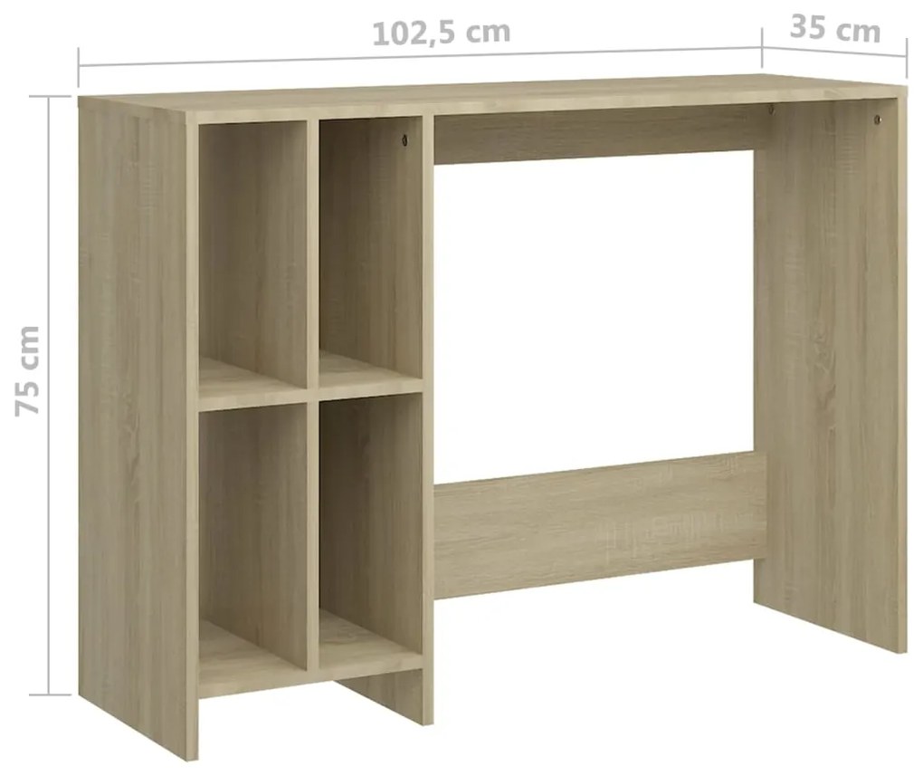 vidaXL Marketos Stůl na notebook dub sonoma 102,5 x 35 x 75 cm kompozitní dřevo